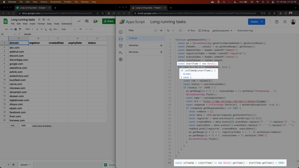 Programmatically Handle Long Running Tasks In Apps Script
