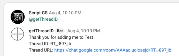 Link to a specific conversation thread in Google Hangouts Chat